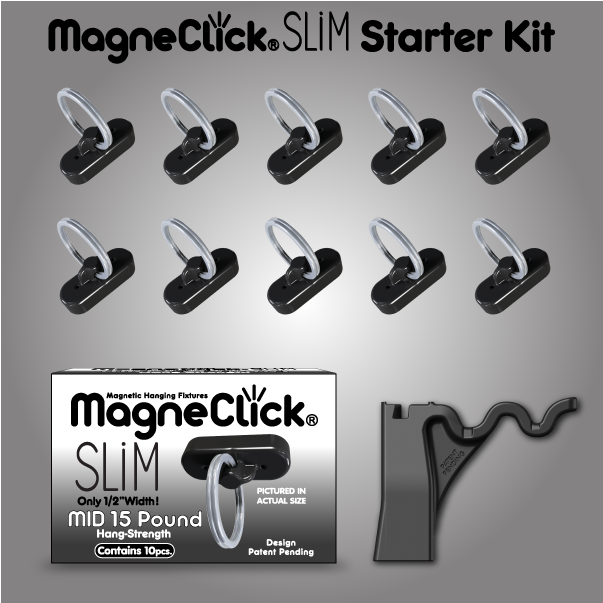 MagneClick® SLiM Ceiling Magnet Starter Kit (15lb Black) – Balloon ...