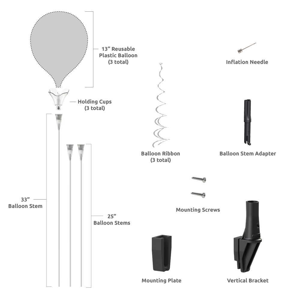 PermaShine® 3-Balloon Bouquet Upright Bracket Kit – Balloon Innovations
